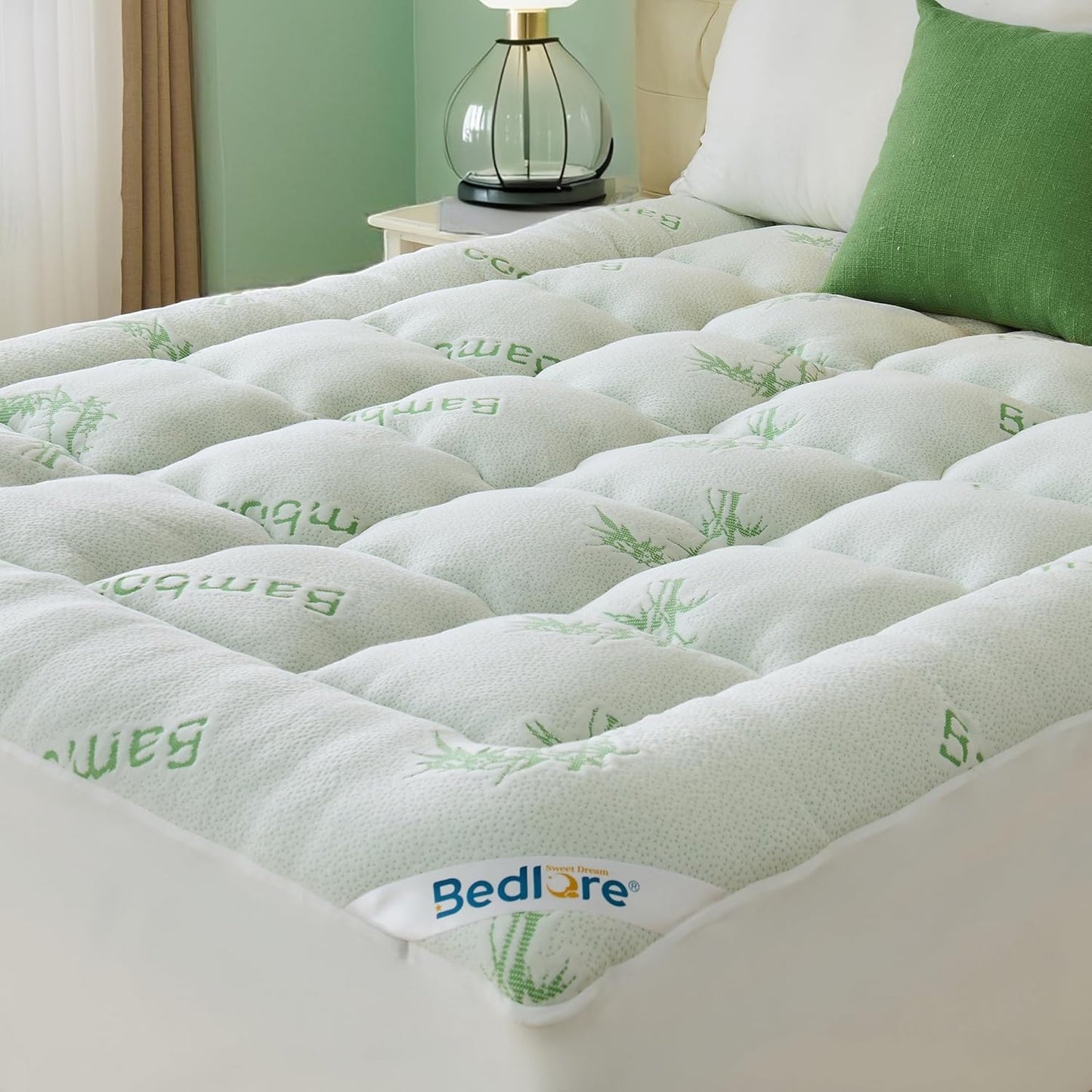 Thicken Bedding Fitted Sheet, Fluffy Pillow Top Pad,Cooling Comforta ...
